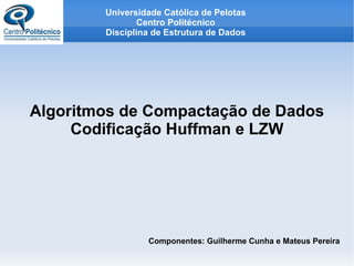 Trabalho Estrutura De Dados Algoritmos De CompactaçãO | PPT