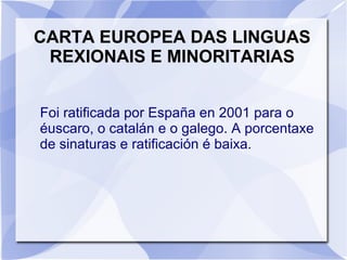 A lexislación lingüistica | ODP