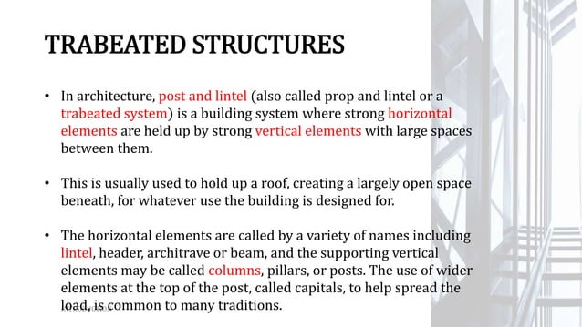 Trabeated structures | PPTX | Geology | Science