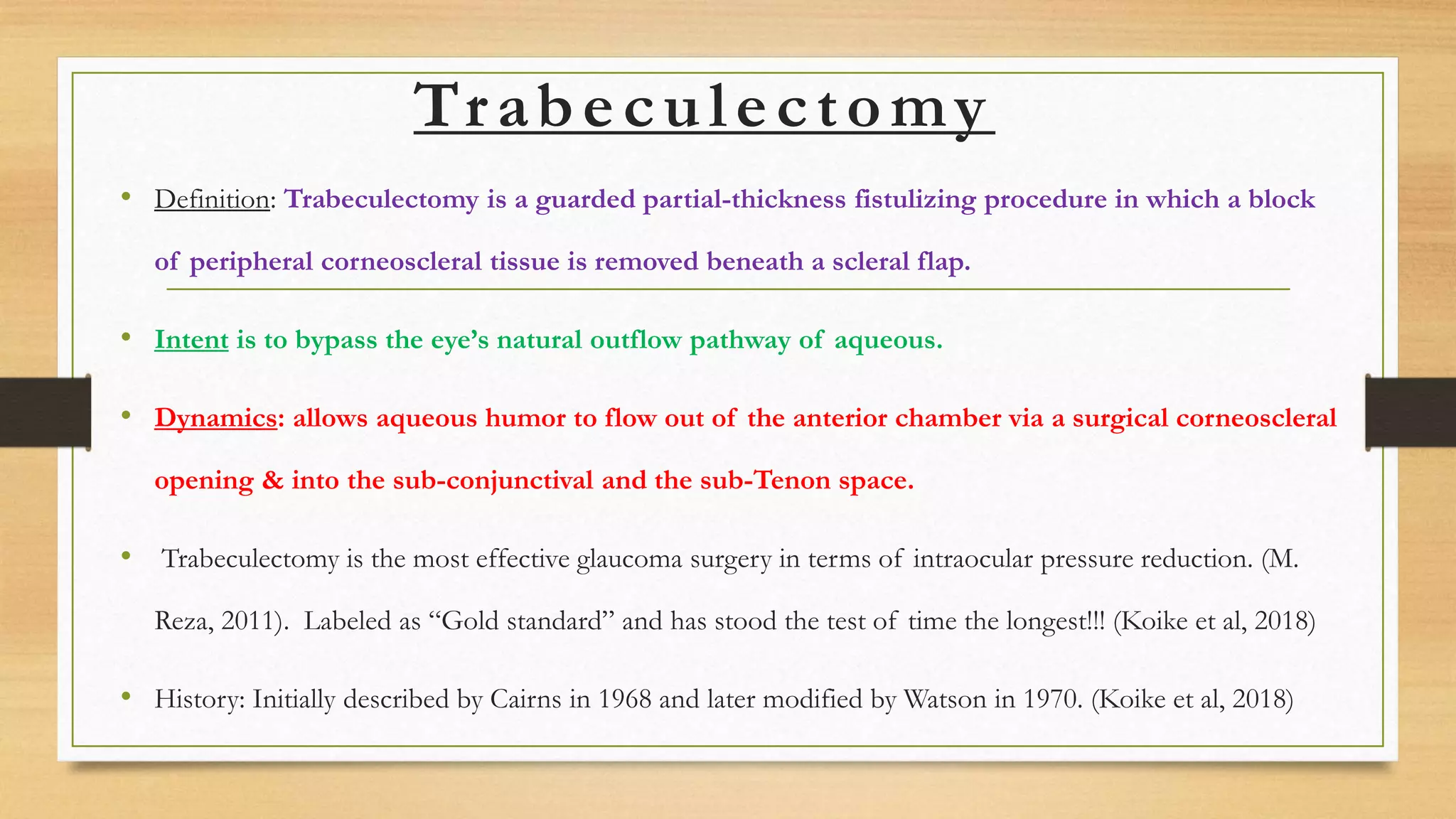 Trabeculectomy surgical procedure | PPTX
