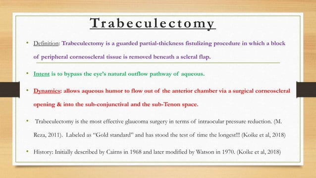 Trabeculectomy surgical procedure | PPTX