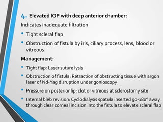 Trabeculectomy, trabeculotomy, goniotomy and their complications | PPTX