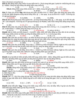 Trắc nghiệm điện xoay chiều | PDF