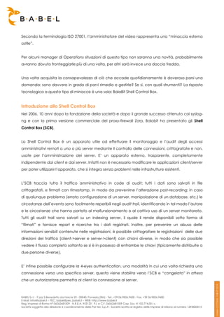 Tracciamento delle attività di amministrazione mediante i BalaBit Shell ...