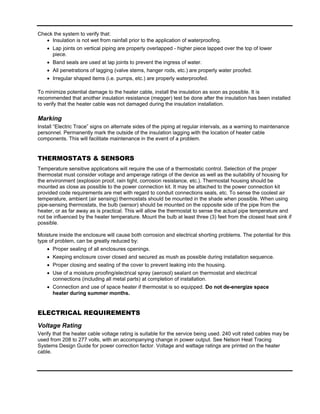 Trace Heating Cables Self Regulating - Installation Manual | PDF
