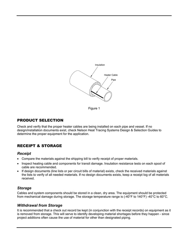 Trace Heating Cables Self Regulating - Installation Manual | PDF