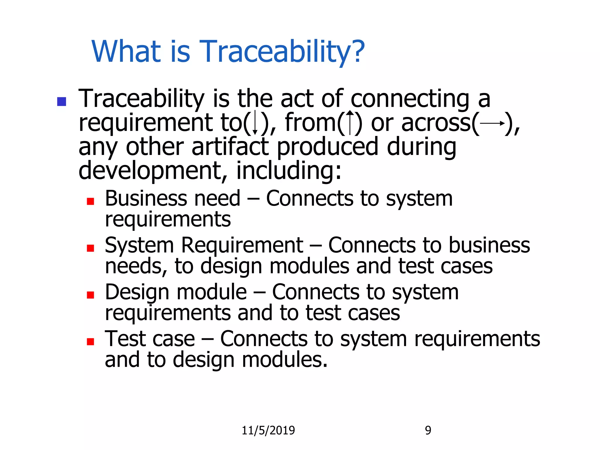 Requirements And Traceability With Pictures Ppt Computing