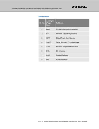 HCLT Whitepaper: Traceability in Healthcare~ The Medical Device ...