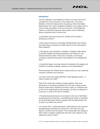 HCLT Whitepaper: Traceability in Healthcare~ The Medical Device ...