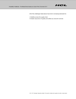 HCLT Whitepaper: Traceability in Healthcare~ The Medical Device ...