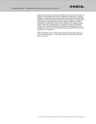 HCLT Whitepaper: Traceability in Healthcare~ The Medical Device ...