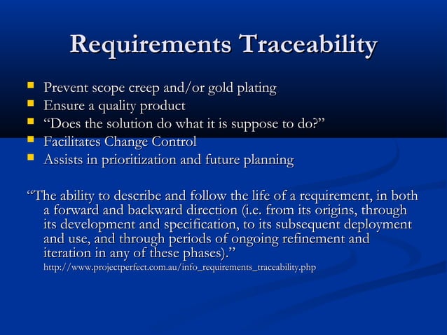 Traceability Why Connecting The Dots Is Important Ppt