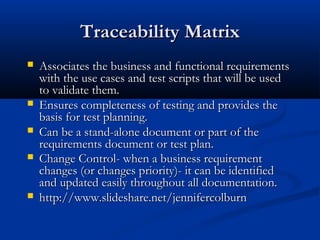 Traceability: Why Connecting the Dots is Important | PPT