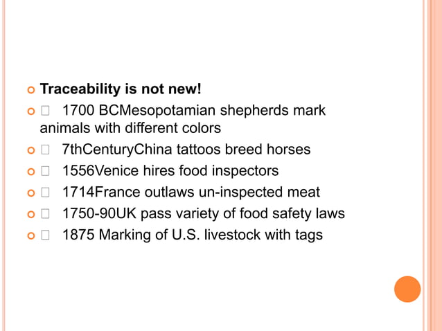 Traceability of meat and meat product | PPTX | Food Industry | Industries