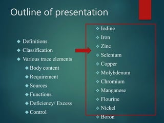 Importance of trace elements in Public Health | PPTX