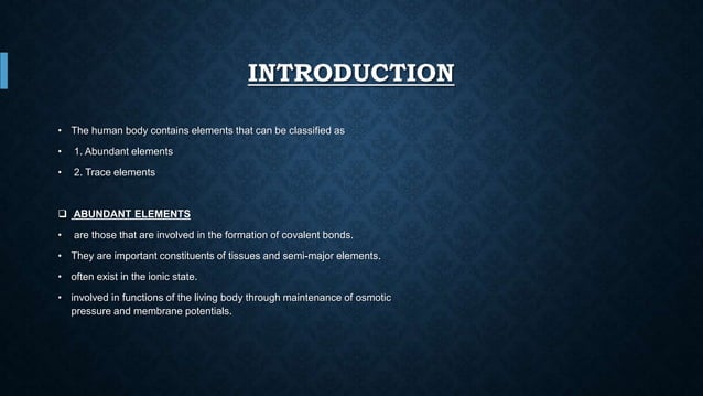 Trace elements ppt | PPTX | Dental Health | Diseases and Conditions