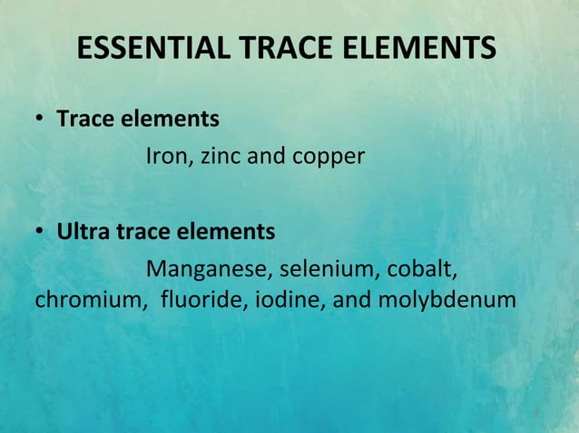 Trace elements | PPTX | Blood Disorders | Diseases and Conditions