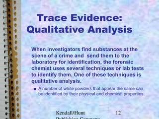 Trace Evidence for HS Forensic Science Class | PPTX