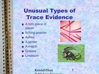 Trace Evidence for HS Forensic Science Class | PPTX