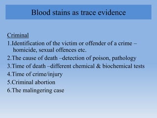 Trace evidence blood group | PDF