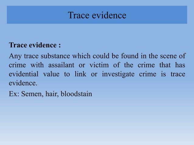 Trace evidence blood group | PDF