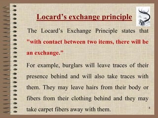 trace evidence in forensic medicine practice | PPT