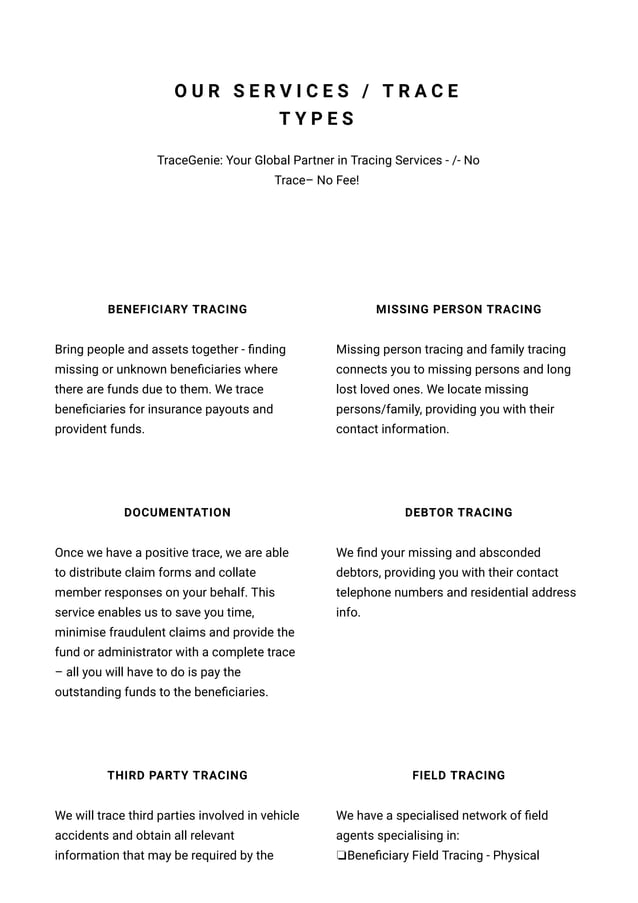 Trace genie tracing network | PDF