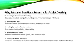 Detecting and preventing benzene in IPA for pharma use | PPTX