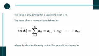 Trace of Matrix - Linear Algebra | PDF
