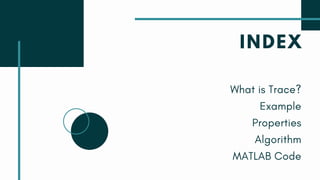 Trace of Matrix - Linear Algebra | PPT