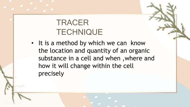 Principle, uses and application of tracers in biology. MSc Botany | PPTX