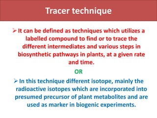 Tracers technique and radioisotopes in the investigation of biogenetic ...
