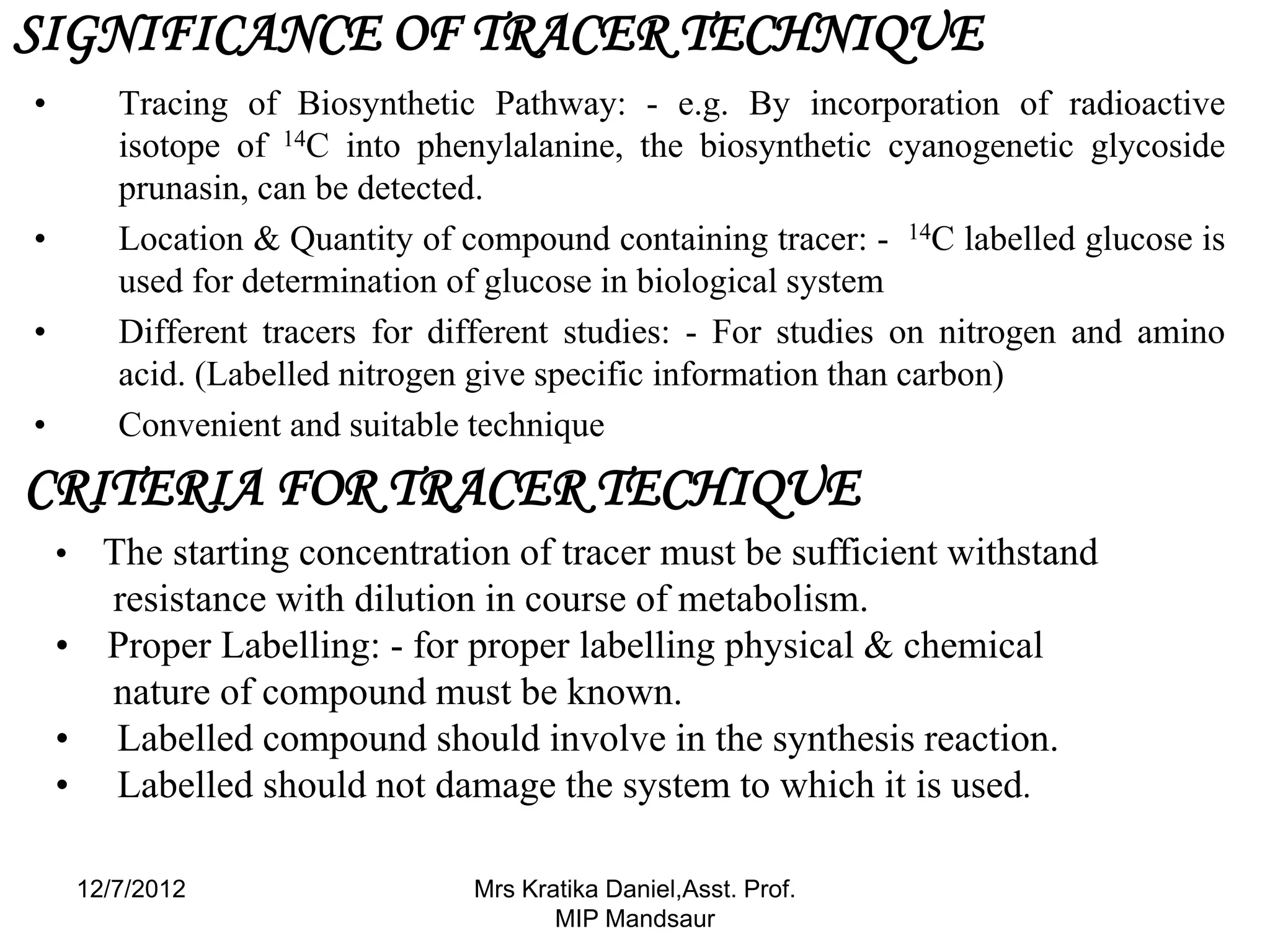 Tracer technique | PDF