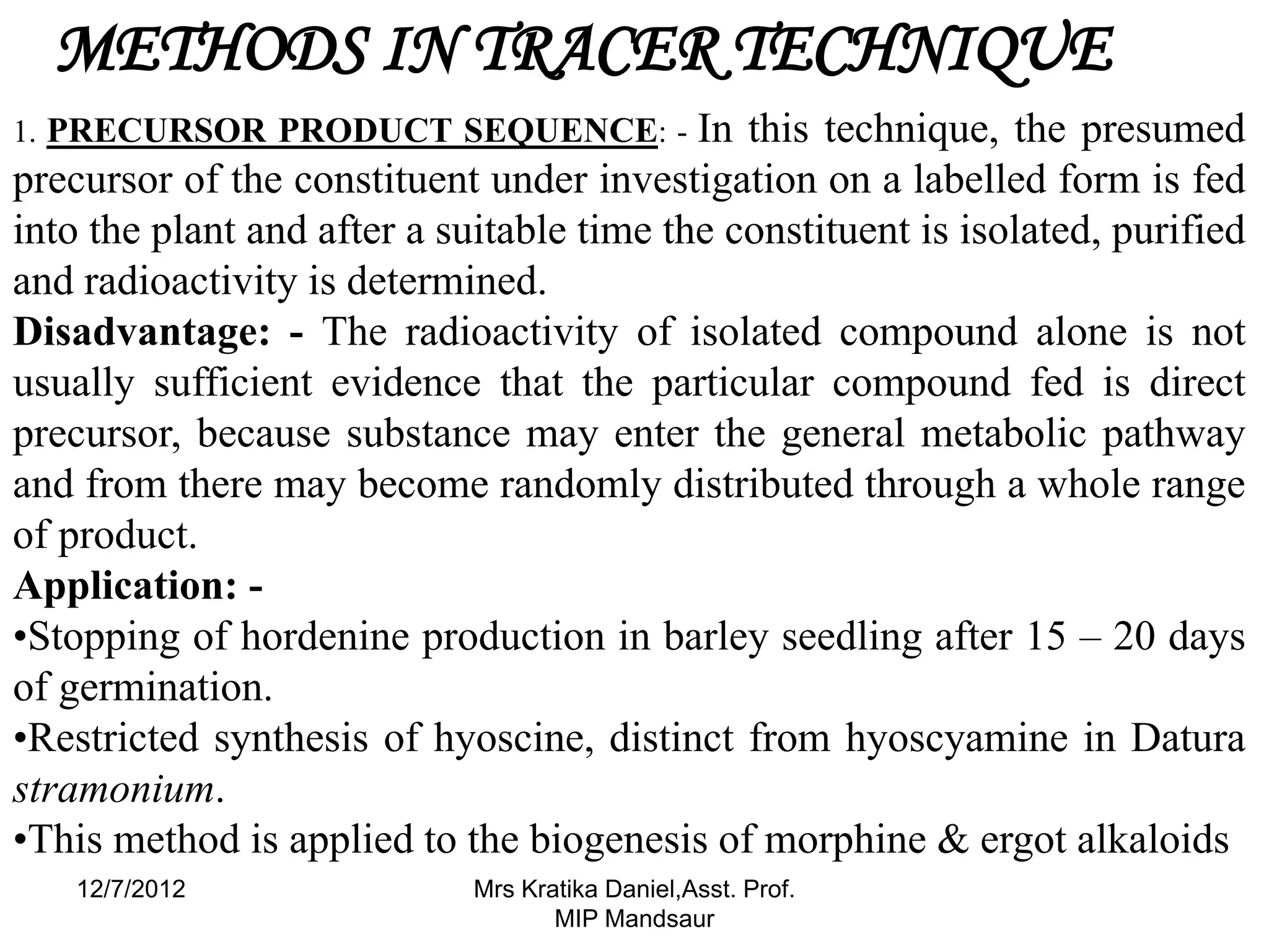 Tracer technique | PDF