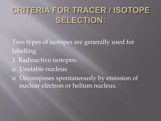 Tracer Isotopes