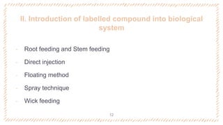 Tracer techniques, General techniques for biosynthetic studies ...
