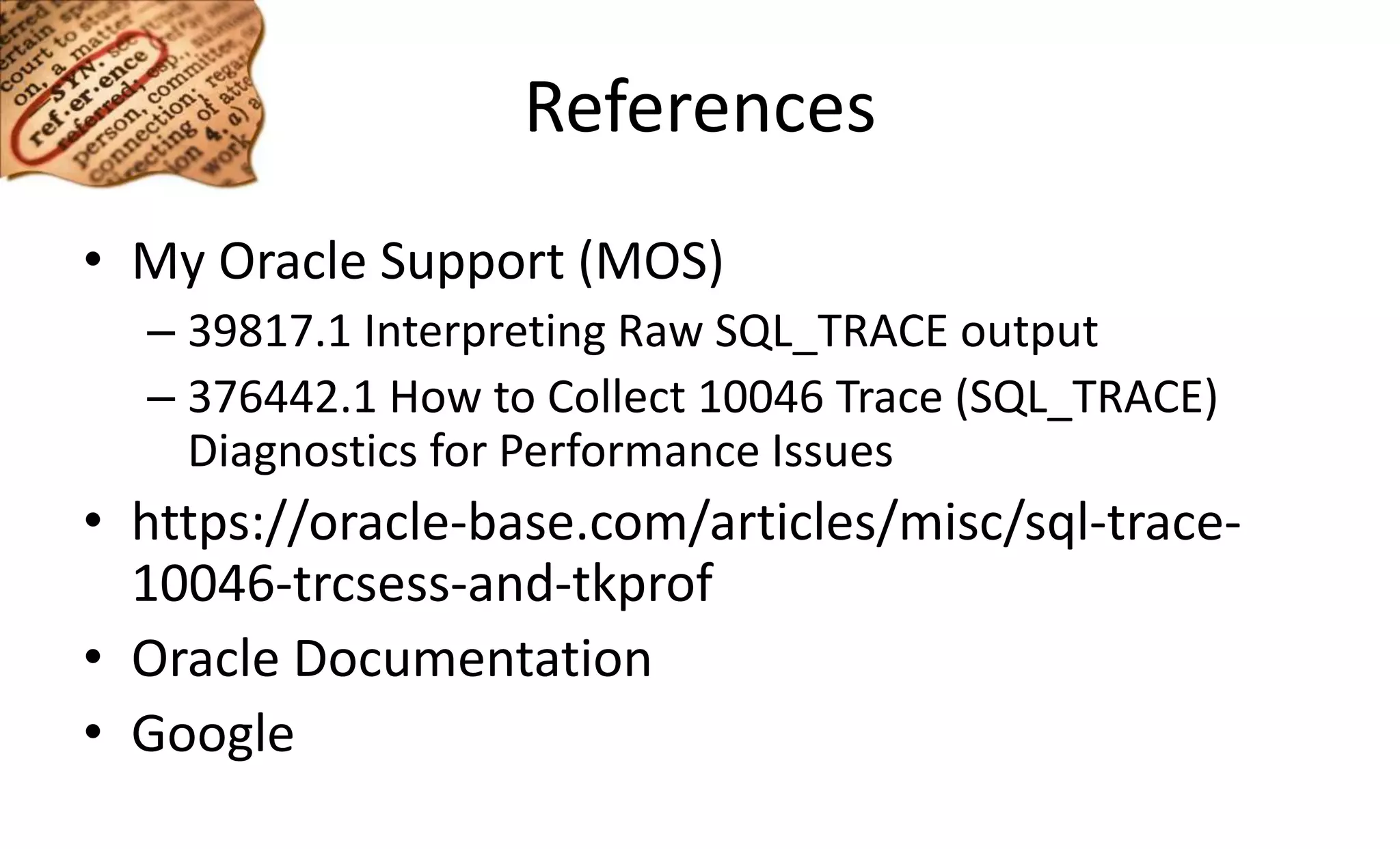 Understanding Sql Trace Tkprof And Execution Plan For Beginners Ppt