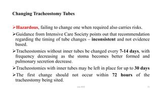 tracheostomy care in hospitalized patient | PPTX