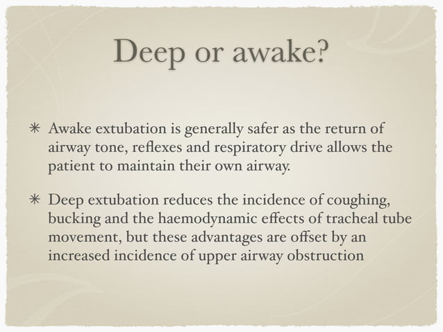 Tracheal extubation lecture | PDF | Ear, Nose and Throat Conditions ...