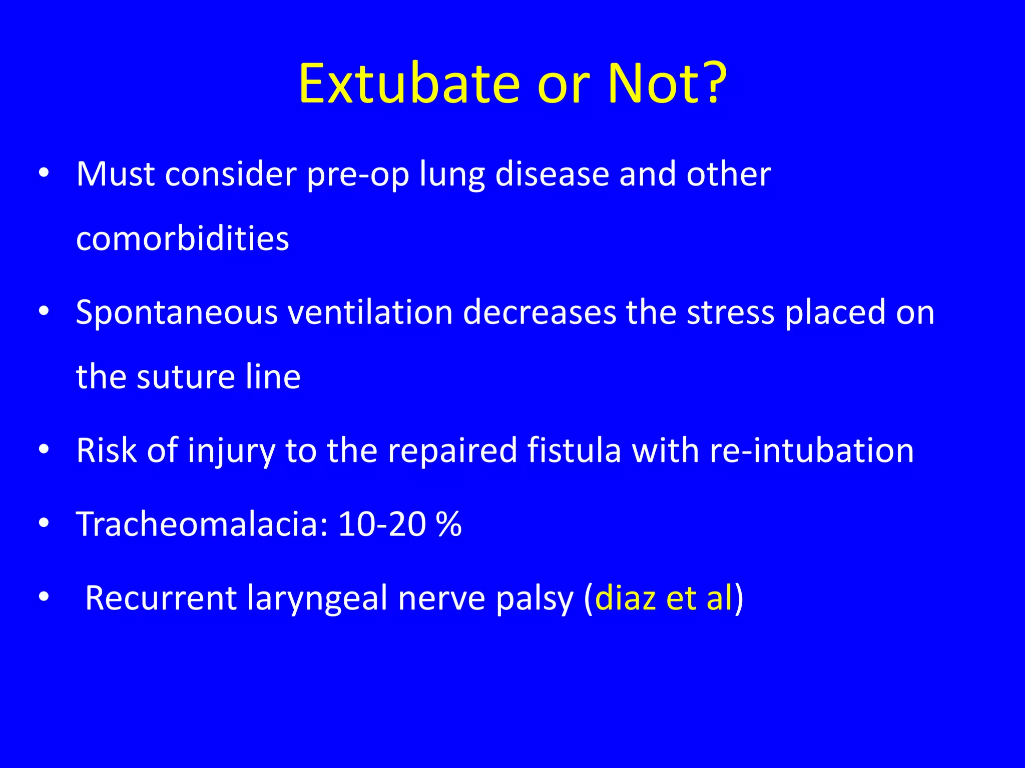 Anesthesia for Tracheoesophageal fistula | PPTX