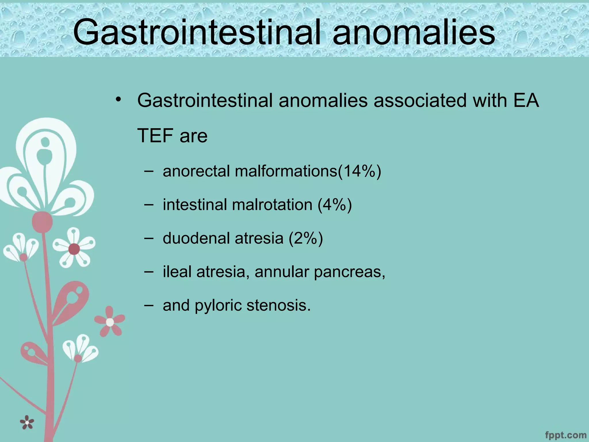 Tracheoesophageal fistula | PPT