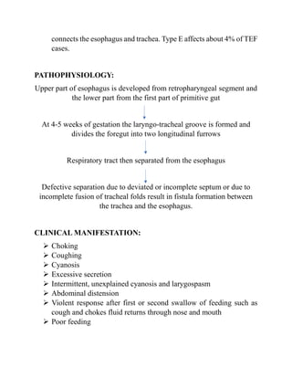 TRACHEOESOPHAGEAL FISTULA.pdf FOR NURSING STUDENTS | PDF