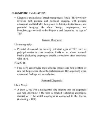 TRACHEOESOPHAGEAL FISTULA.pdf FOR NURSING STUDENTS | PDF