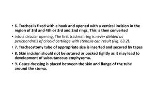 Tracheostomy ent indications procedure complications ppt | PPTX