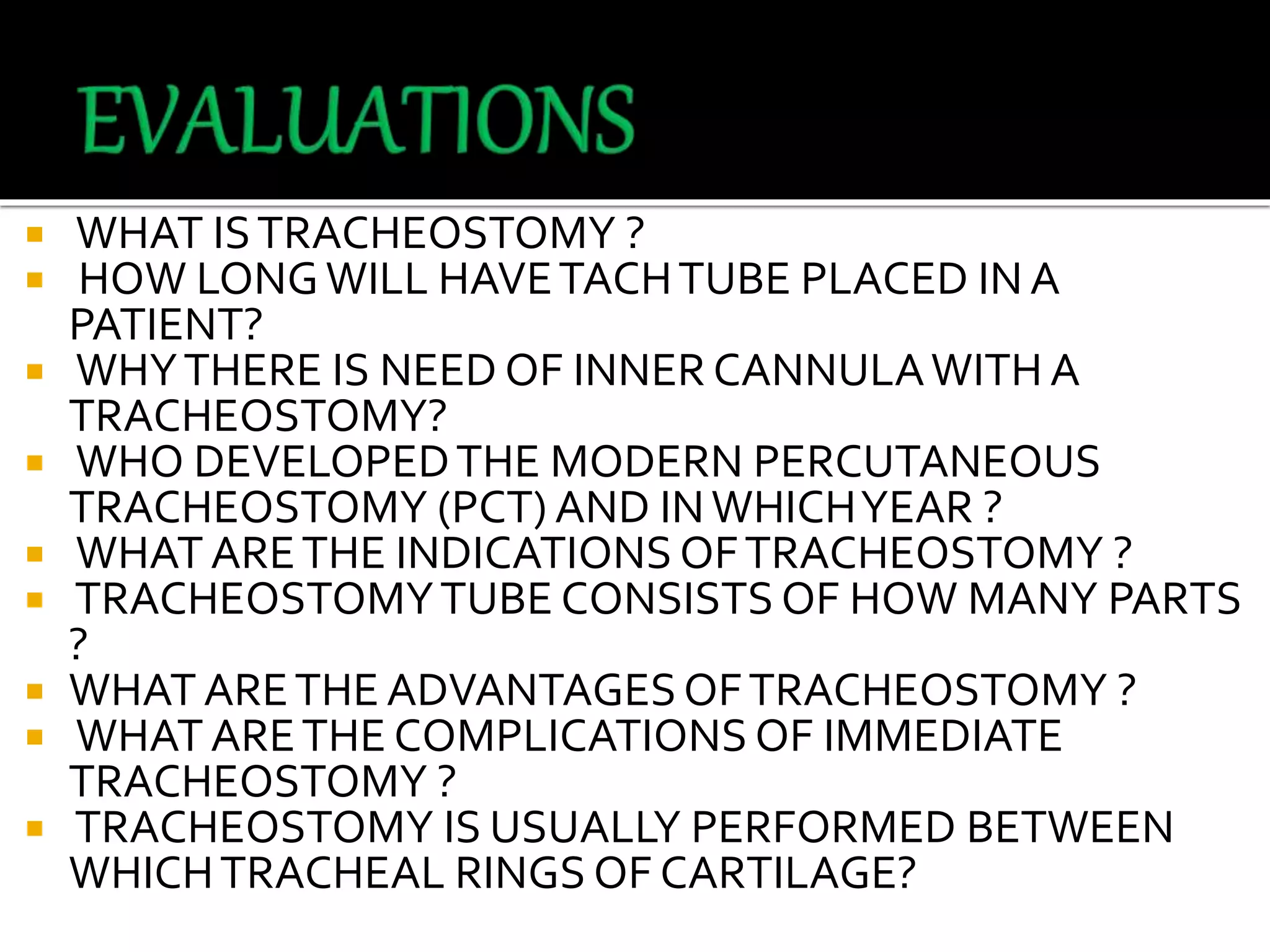 Tracheostomy ( for medical students ) | PPTX