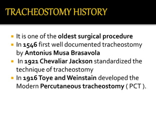 Tracheostomy ( for medical students ) | PPTX