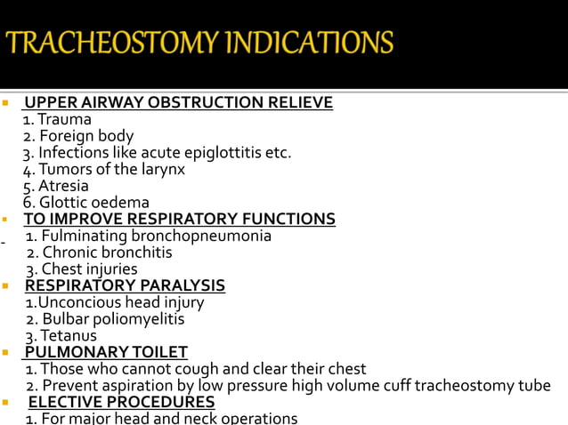 Tracheostomy ( for medical students ) | PPTX | Ear, Nose and Throat ...