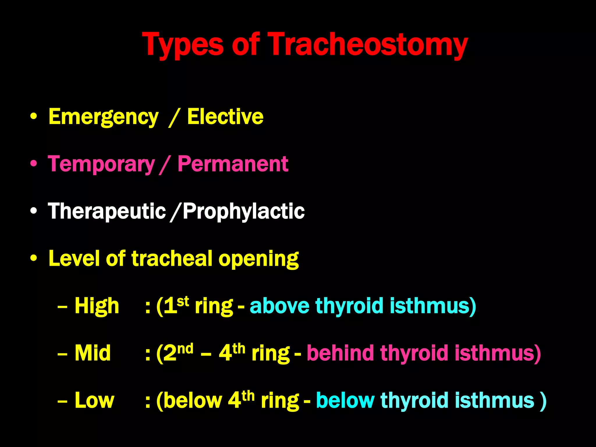 Tracheostomy: History, definition, indications, procedure ...