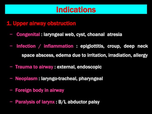 Tracheostomy: History, definition, indications, procedure ...
