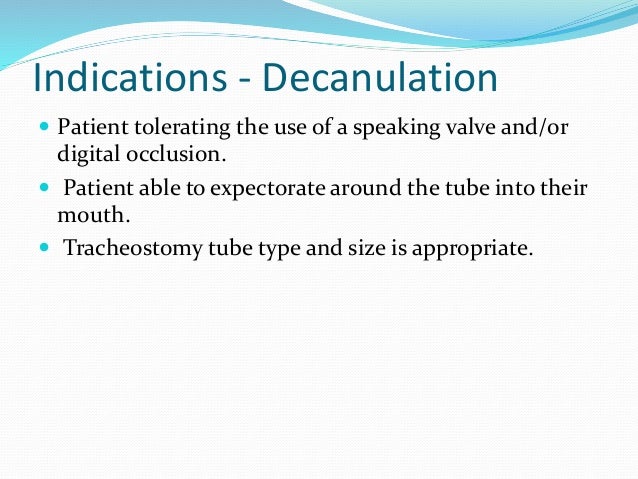 Tracheostomy decanulation